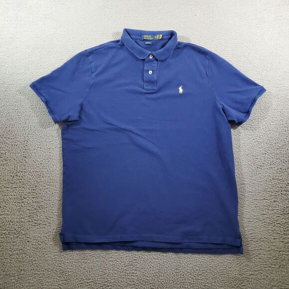 Polo Ralph Lauren | Shirts | Polo Ralph Lauren Polo Shirt Mens Extra Large Blue Custom Fit Solid ...